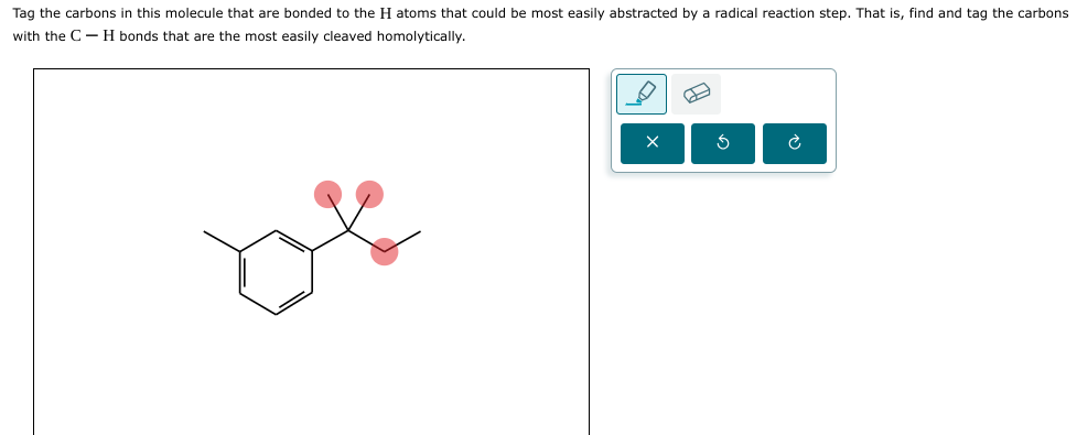 Solved Tag the carbons in this molecule that are bonded to | Chegg.com