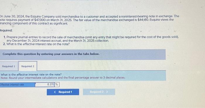 Solved On June 30,2024 , the Esquire Company sold | Chegg.com
