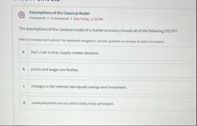 Solved Assumptions of the Classical ModelHomework * | Chegg.com