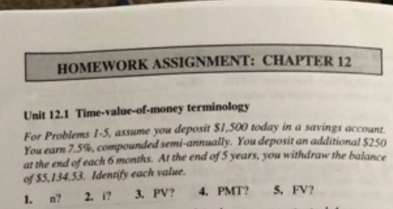 Solved HOMEWORK ASSIGNMENT: CHAPTER 12Unit 12.1 | Chegg.com