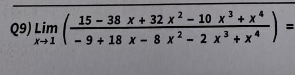 Solved Q9) ()x→1 | Chegg.com