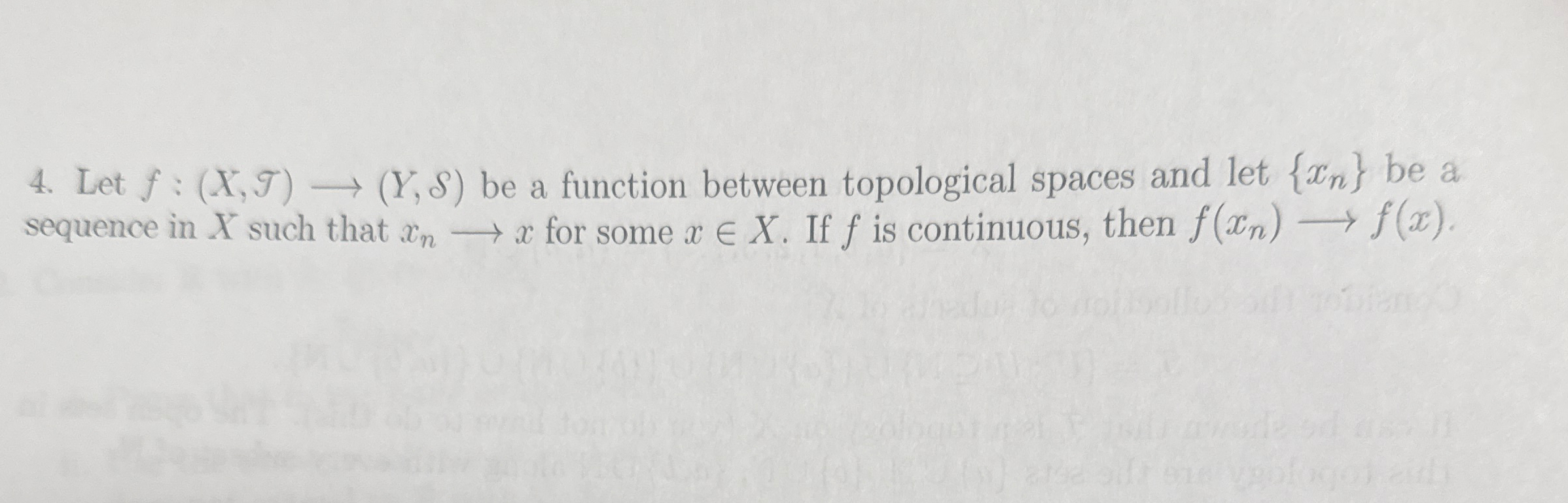 Solved Let f:(x,T)longrightarrow(Y,S) ﻿be a function between | Chegg.com