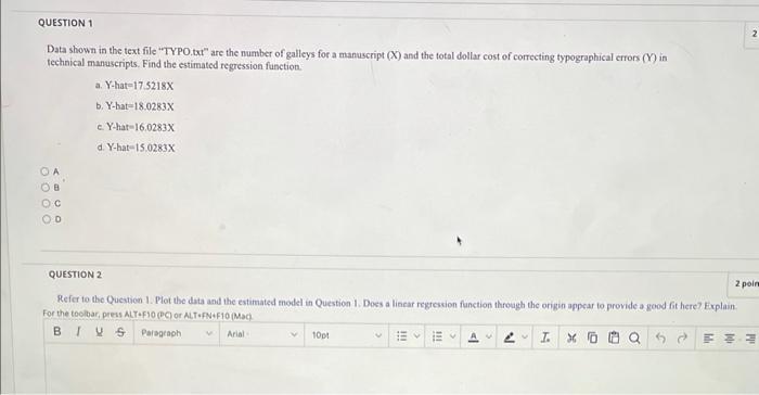 Solved Data shown in the text file "TYPO.txt" are the number | Chegg.com