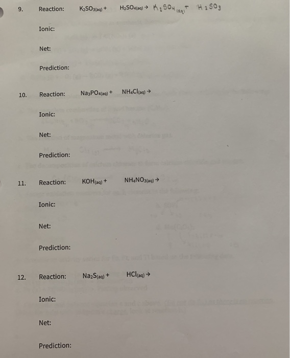 Solved 5. Reaction: H2SO4(a) + NaOH(aq) → Ionic: Net: | Chegg.com