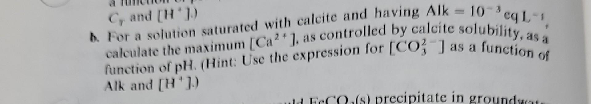 b. For a sol calculate the maximum [Ca2+], as | Chegg.com