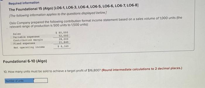 Solved The Foundational 15 (Algo) [LO6-1, LO6-3, LO6-4, | Chegg.com