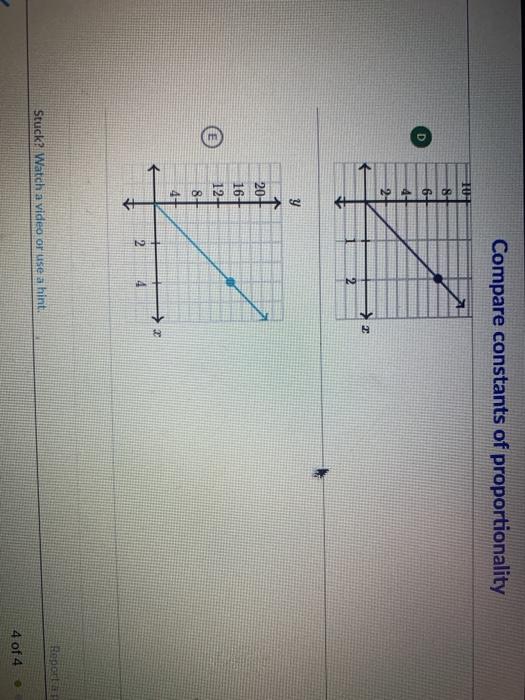 Solved Compare constants of proportionality Which | Chegg.com