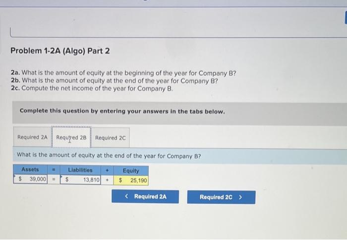 Solved Required information Problem 1-2A (Algo) Computing | Chegg.com