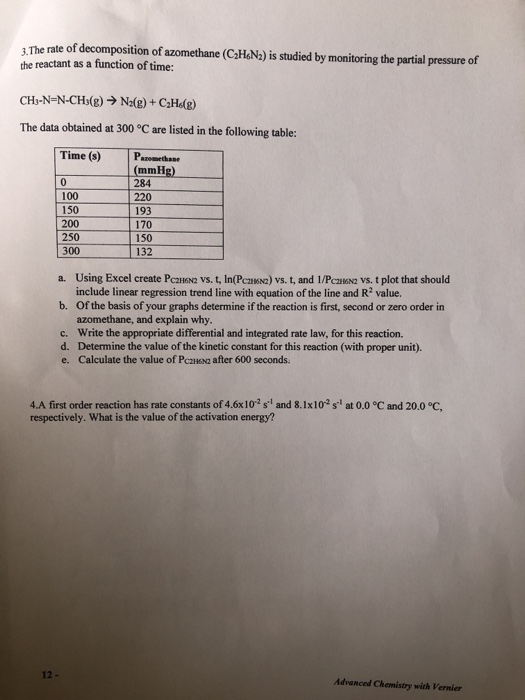 The Decomposition of Hydrogen peroxide Post Lab | Chegg.com