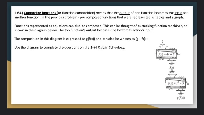 Solved 1-64.) Composing functions for function composition) | Chegg.com
