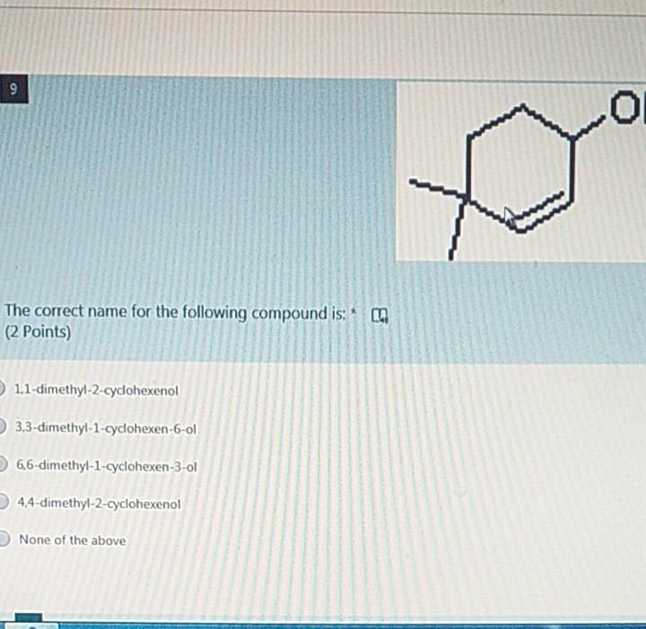 Solved an 0 The correct name for the following compound is: | Chegg.com