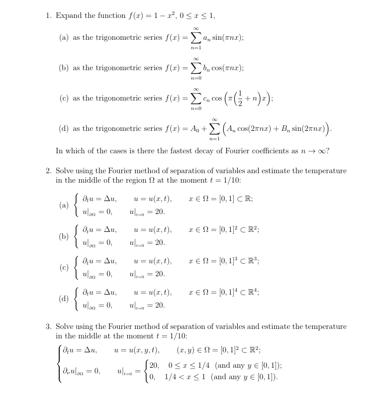 Solved Expand the function f(x)=1-x2,0≤x≤1,(a) as ﻿the | Chegg.com