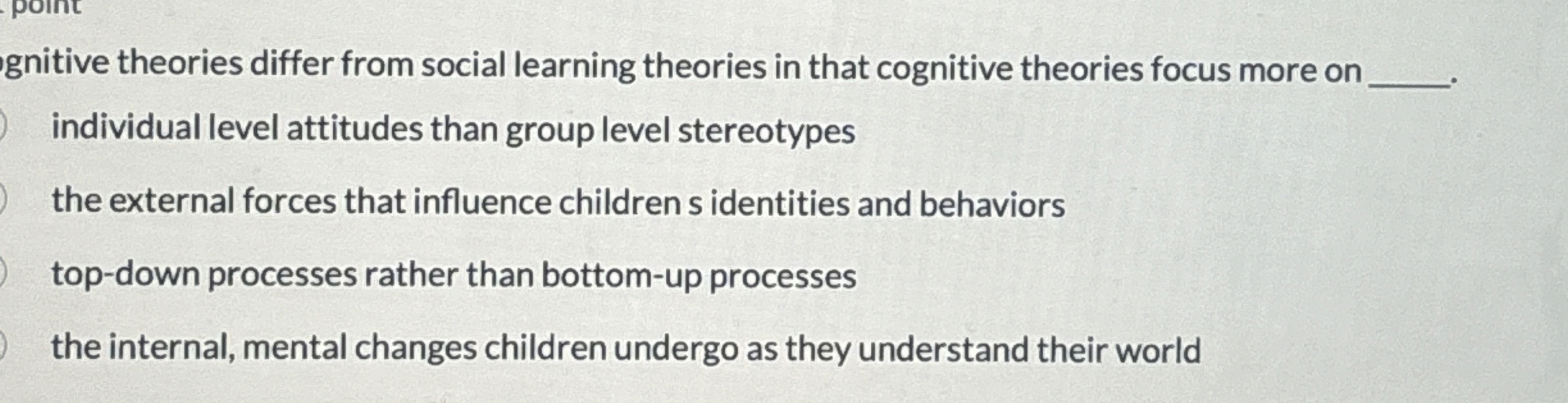 Solved gnitive theories differ from social learning theories | Chegg.com