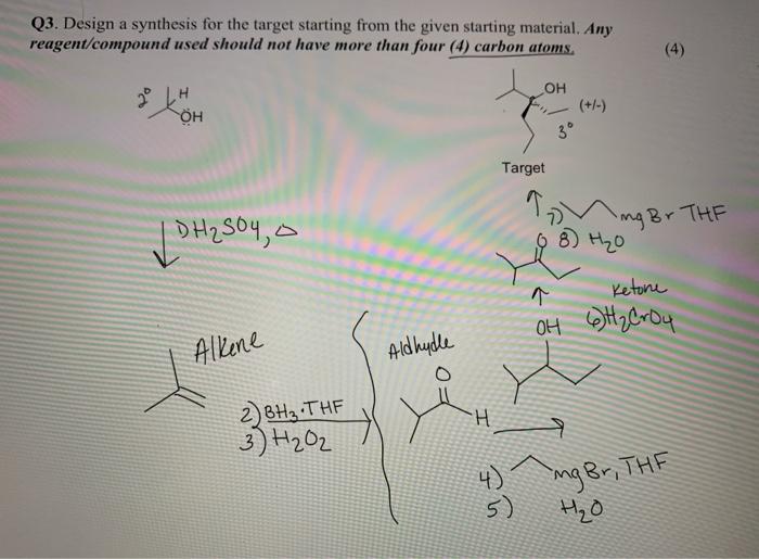 Solved Q3. Design a synthesis for the target starting from | Chegg.com