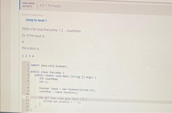 Solved Jump to level 1 Write a for loop that prints 12 ... | Chegg.com