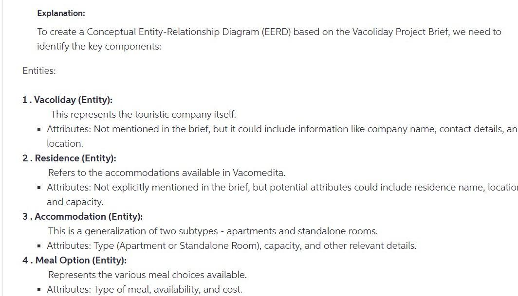 Solved Explanation: To create a Conceptual | Chegg.com