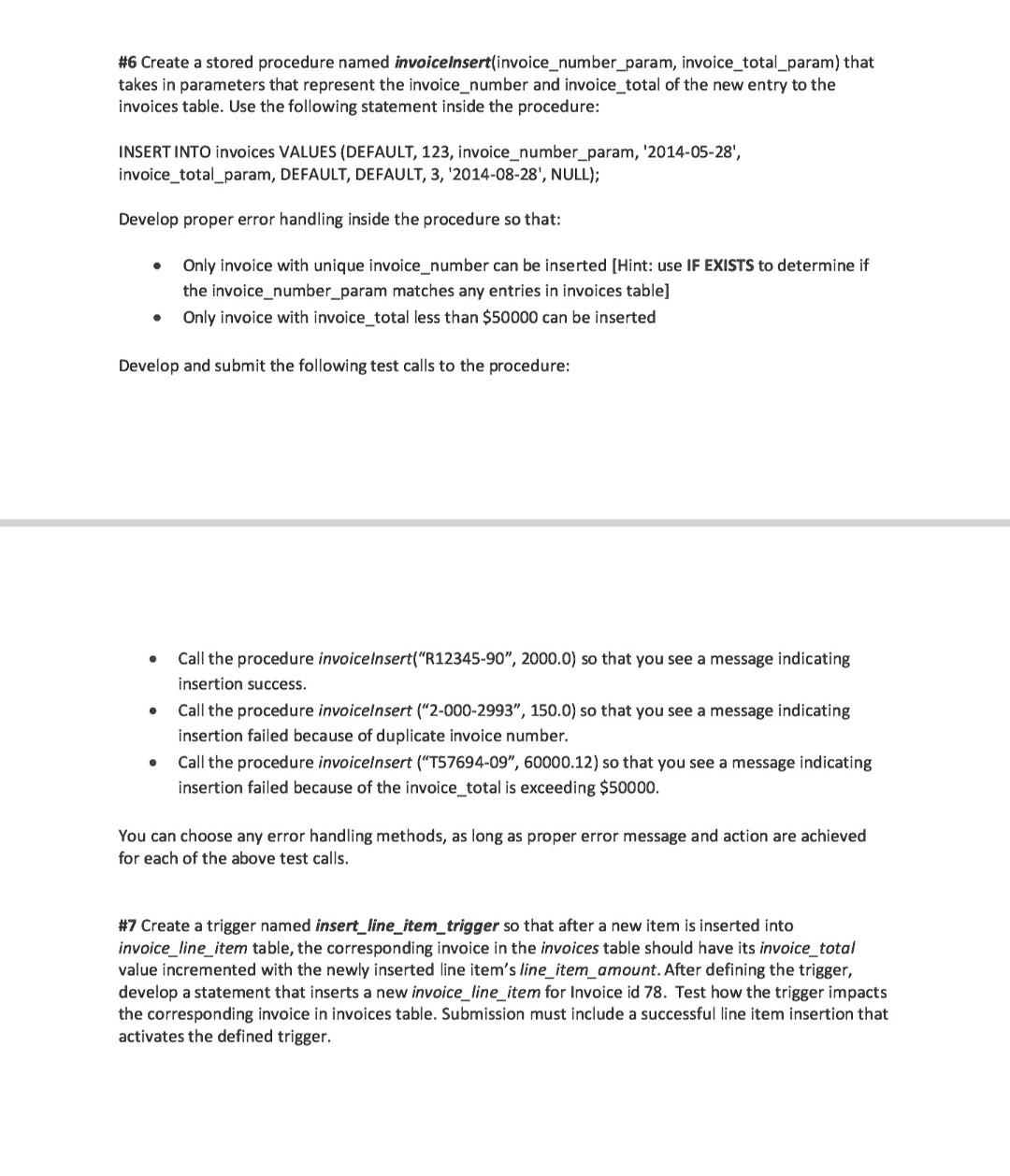 Solved \#6 Create a stored procedure named | Chegg.com