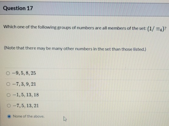 Solved Question 17 Which one of the following groups of | Chegg.com