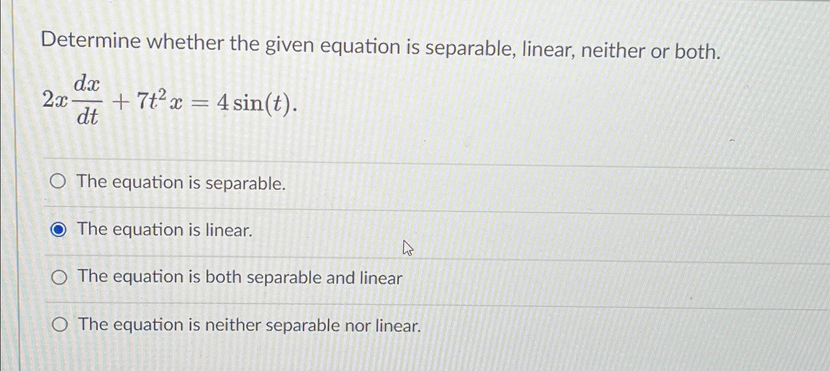 Solved Determine whether the given equation is separable, | Chegg.com
