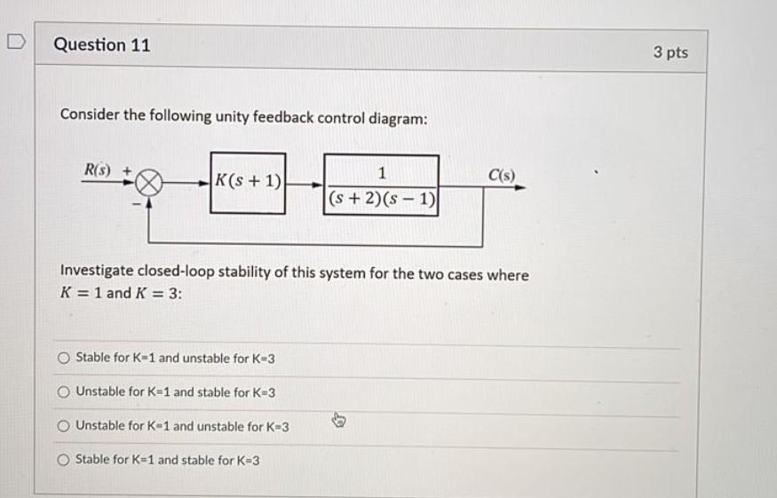 Solved Question 11 3 pts Consider the following unity | Chegg.com