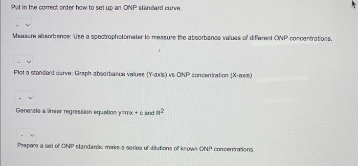 Solved Put in the correct order how to set up an ONP | Chegg.com