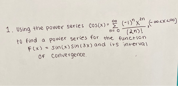 Solved no Tan)! 1. Using the power series cos(x) - Ê | Chegg.com
