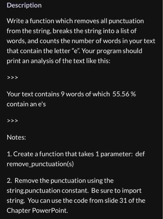 Solved Description Write a function which removes all | Chegg.com