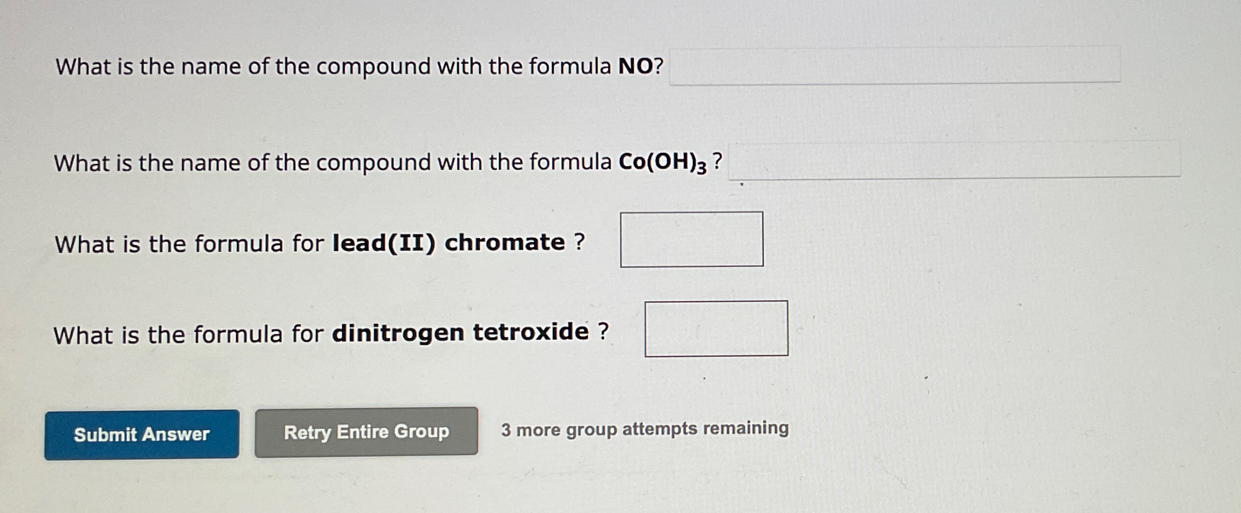 Solved What is the name of the compound with the formula | Chegg.com