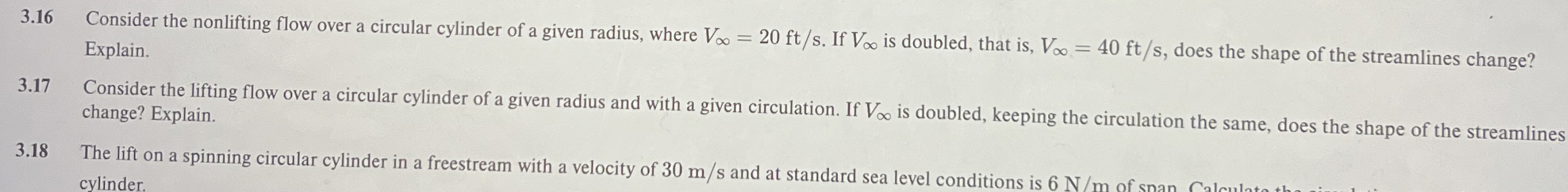 Solved 3.16 ﻿Consider the nonlifting flow over a circular | Chegg.com