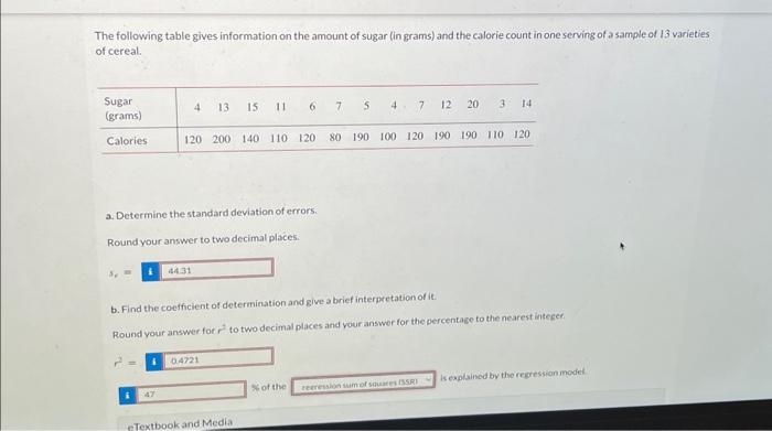 Solved The following table gives information on the amount | Chegg.com