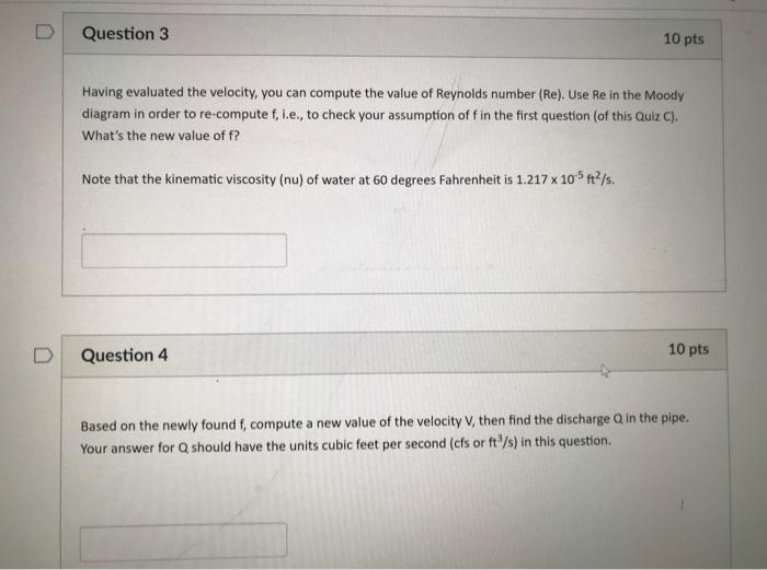 Solved Question 1 10 pts The relative roughness of a pipe | Chegg.com