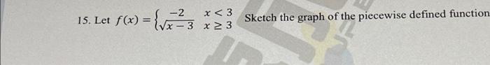 Solved 15. Let f(x) = = -2 √x-3 x