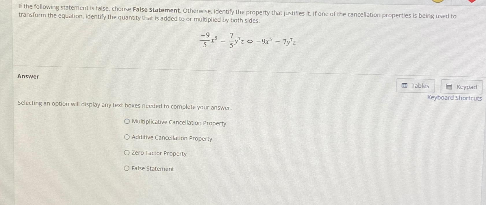 Solved If the following statement is false, choose False | Chegg.com