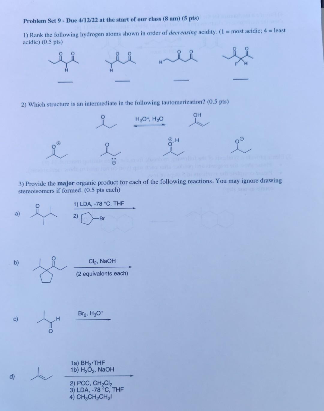 Solved Problem Set 9 - Due 4/12/22 at the start of our class | Chegg.com