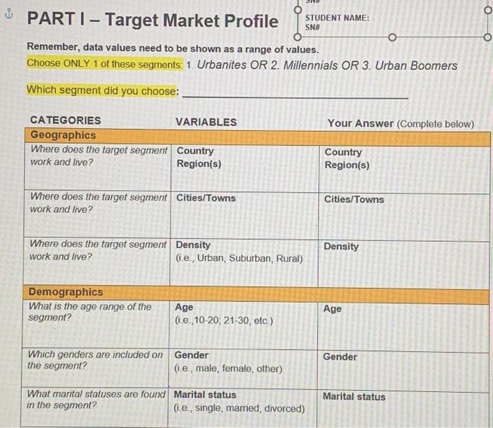 Solved PART II - Positioning Map Create two positioning | Chegg.com