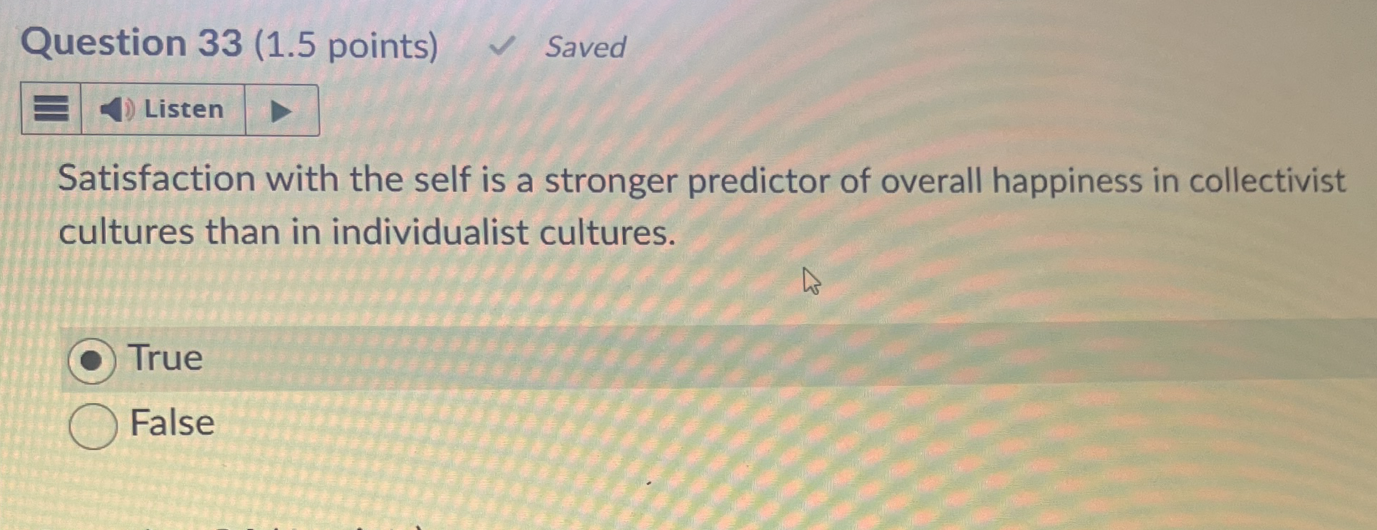 Solved Question 33 (1.5 ﻿points) ﻿SavedSatisfaction with | Chegg.com