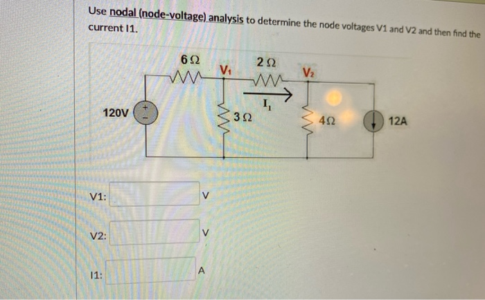 Solved Use nodal (node-voltage) analysis to determine the | Chegg.com
