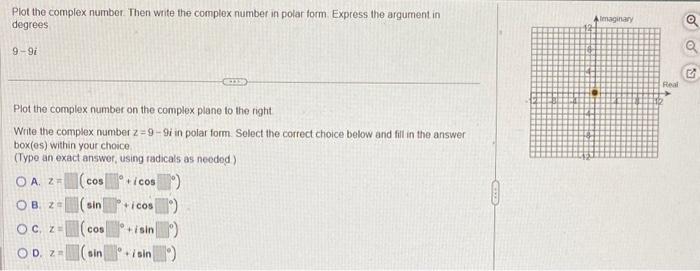 Solved Plot the complex number. Then wite the complox number | Chegg.com