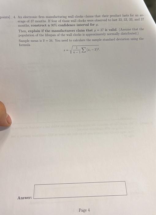 Solved 4. An electronic firm manufacturing wall clocks | Chegg.com