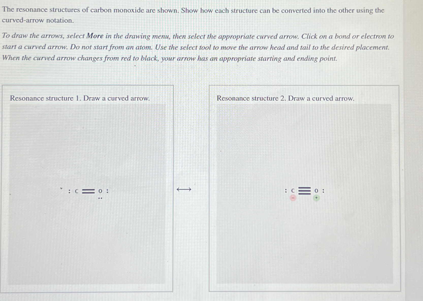 Solved The resonance structures of carbon monoxide are | Chegg.com