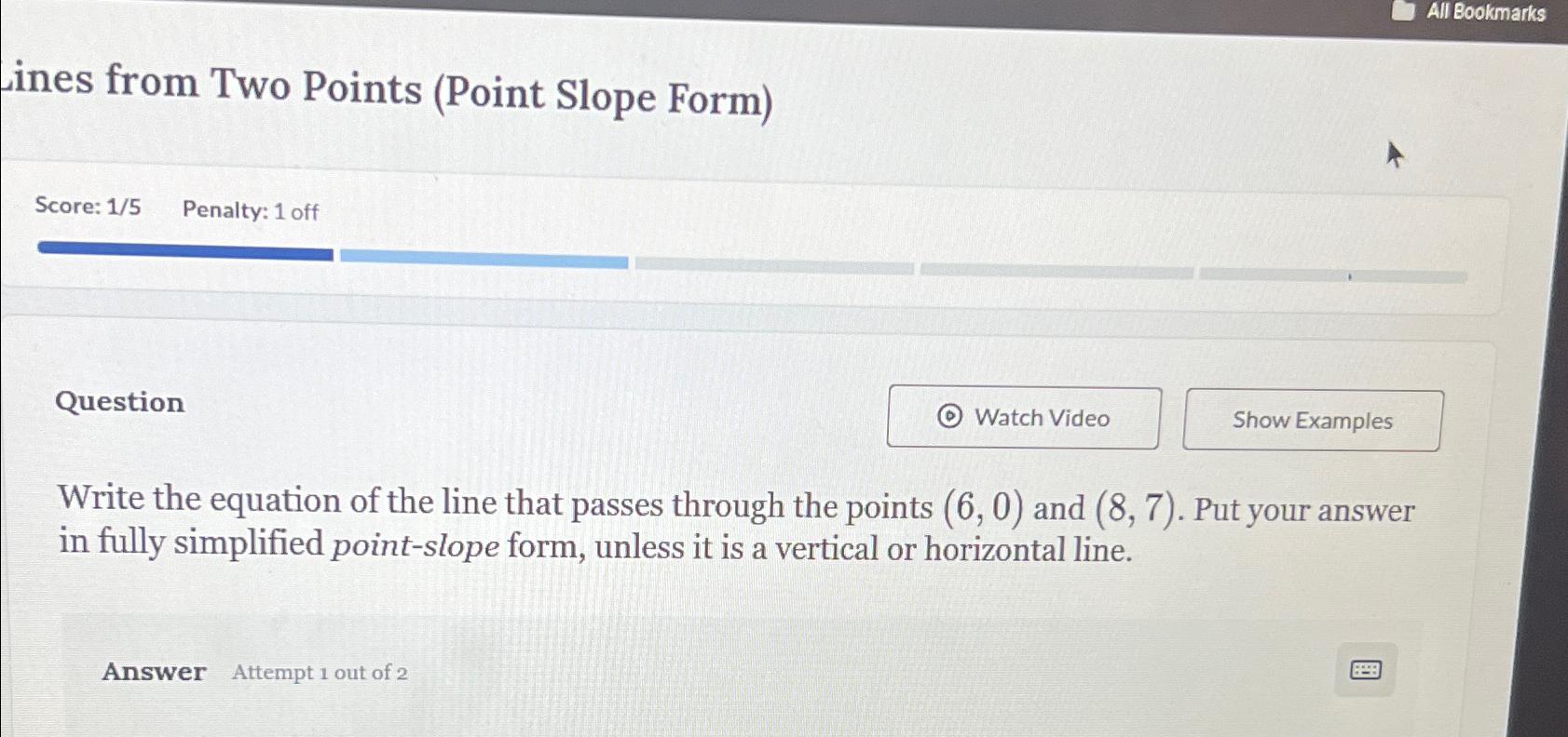 Solved All Bookmarksines from Two Points (Point Slope | Chegg.com
