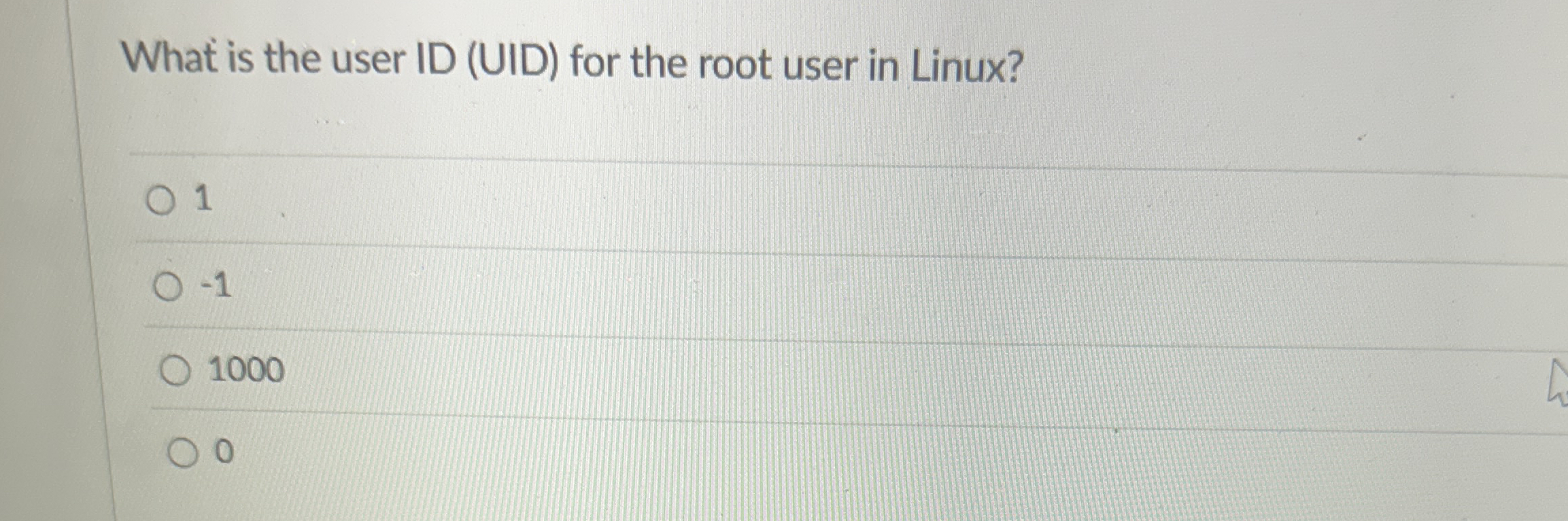 Solved What is the user ID (UID) ﻿for the root user in | Chegg.com