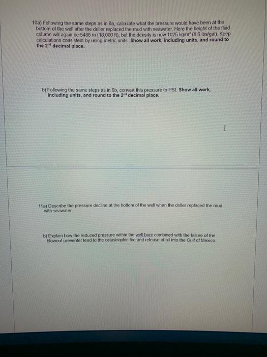 Solved 10a) Following the same steps as in 9a, calculate | Chegg.com