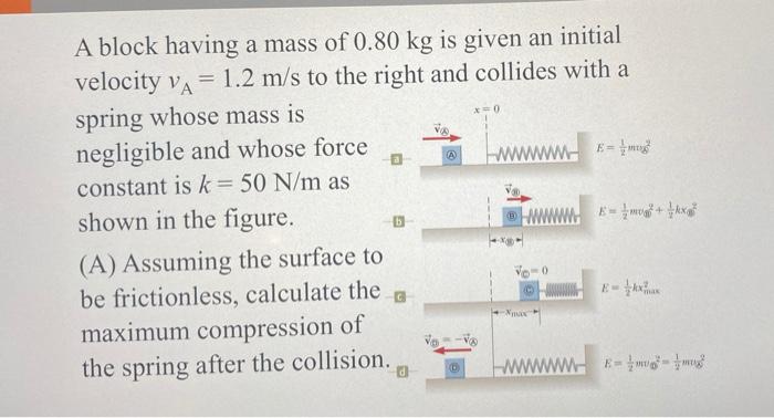 Solved Example 8.8: Block-Spring Collision (B) Suppose a | Chegg.com