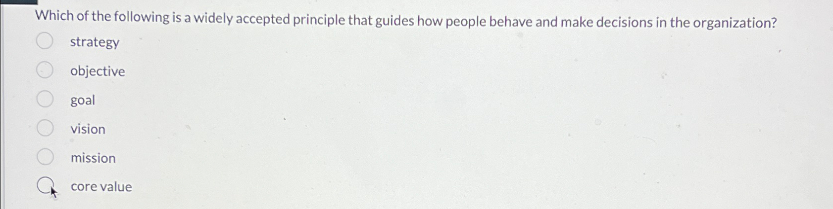 Solved Which of the following is a widely accepted principle | Chegg.com