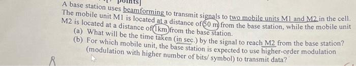 Solved A Base Station Uses Beamforming To Transmit Signals