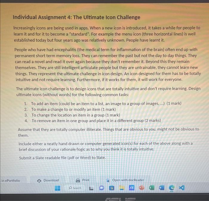 Solved Individual Assignment 4: The Ultimate Icon Challenge | Chegg.com
