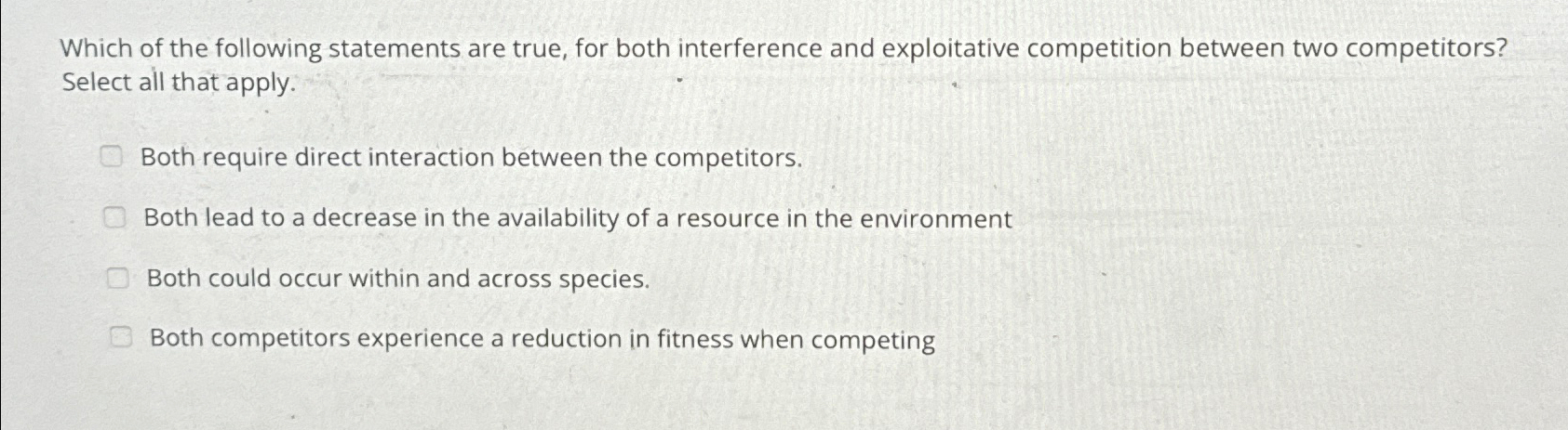 Solved Which of the following statements are true, for both | Chegg.com