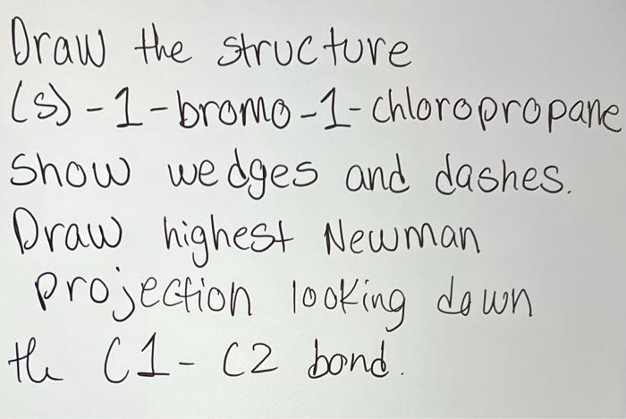 Solved Draw the structure (s) - 1-bromo-1-chloropropane show | Chegg.com
