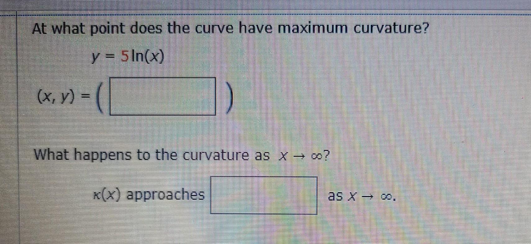 Solved At what point does the curve have maximum curvature? | Chegg.com